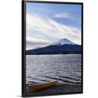 "Boat by Kawaguchiko at Fuji Five Lakes (Fujigoko)" Black Float Frame ...