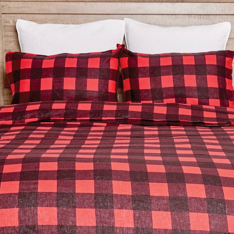 Buffalo Check Black Queen Duvet Set - Overstock - 33874567
