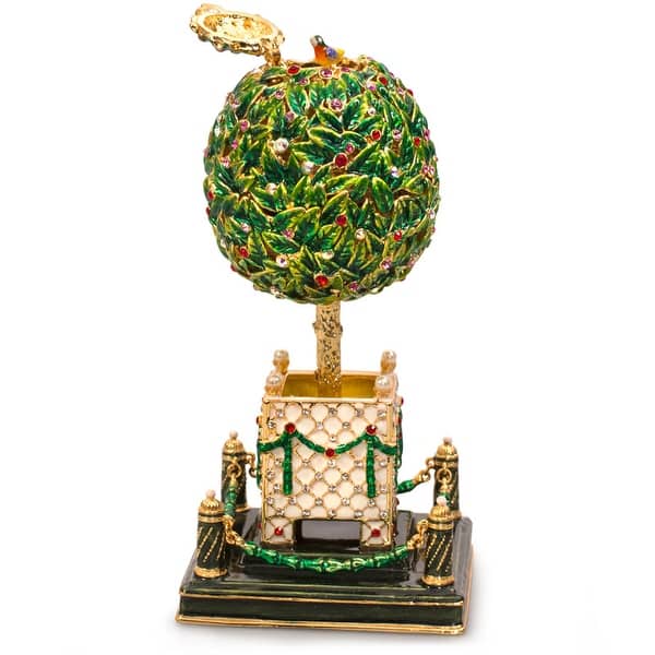Bay Tree Imperial Faberge Egg w/ Musical Trinket Box in Green - Bed ...