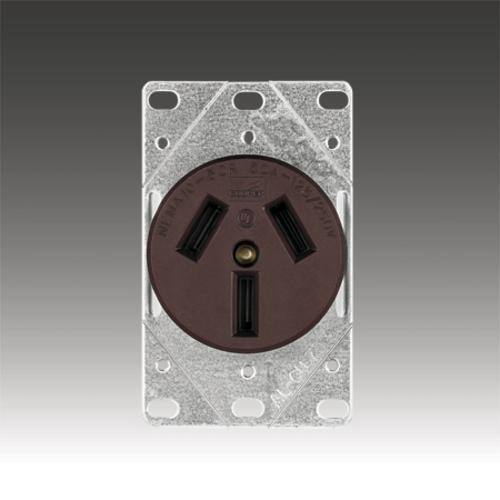 Cooper Wiring 32B-BOX "3-Pole/3-Wire" Flush Range Receptacle 50 Amp ...