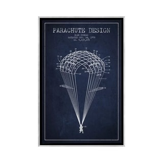 iCanvas "Parachute Design Navy Blue Patent Blueprint" by Aged Pixel ...