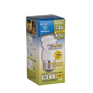 Westinghouse 3667000 Mini Twist Compact Fluorescent Light Bulb, 5 Watts ...