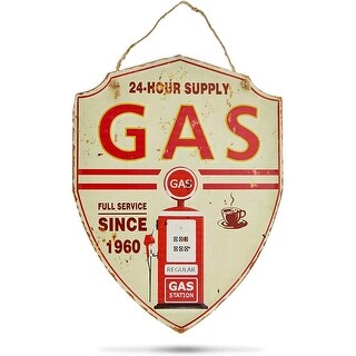 Okuna Outpost Vintage Metal Sign for Garage Decor, Highway Gas Station ...