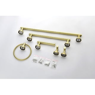 6-Pieces Brushed Gold Bathroom Hardware Set - Bed Bath & Beyond - 38149063