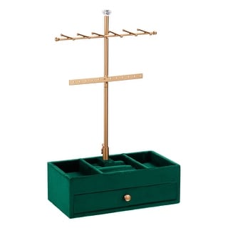 Jewelry Stand Holder with Storage Drawer, Necklace Display Organizer ...