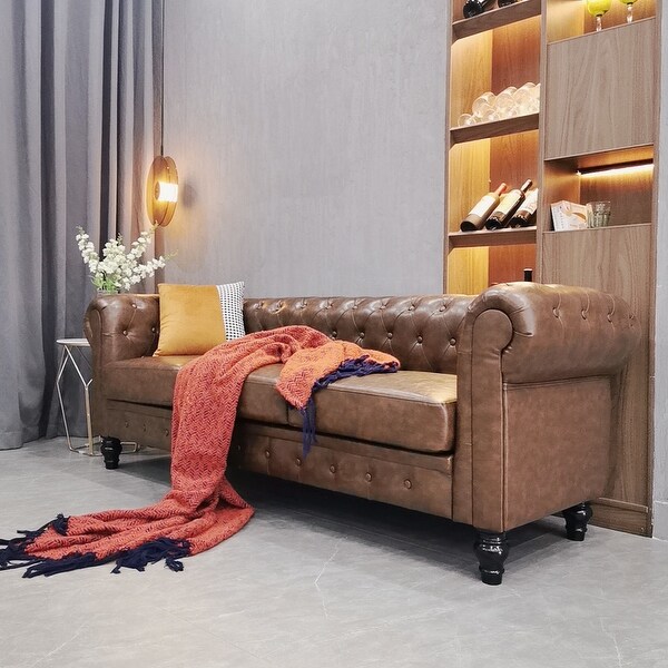 Leather chesterfield sofa bed store