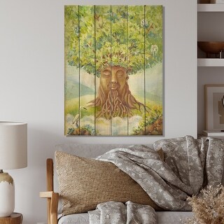 Designart 'Tree Of Wisdom' Traditional Wood Wall Art Panels - Natural ...