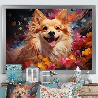 Designart "Pomeranian Playfulness " Animals Dog Framed Canvas Prints ...