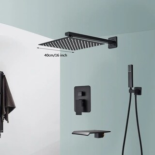 Wall Mounted 3 Way Shower System with Rainfall Shower and Mixer Tap ...