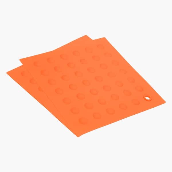 Silicone Trivet Mats 2pcs, Square Dots Hot Pan Pads Dish Drying Mat ...
