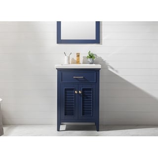 Cameron 24" Single Sink Vanity in Blue - Bed Bath & Beyond - 30485252