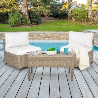 Maui 3-Piece Outdoor Conversation Set including Armless Sofa Seats and ...