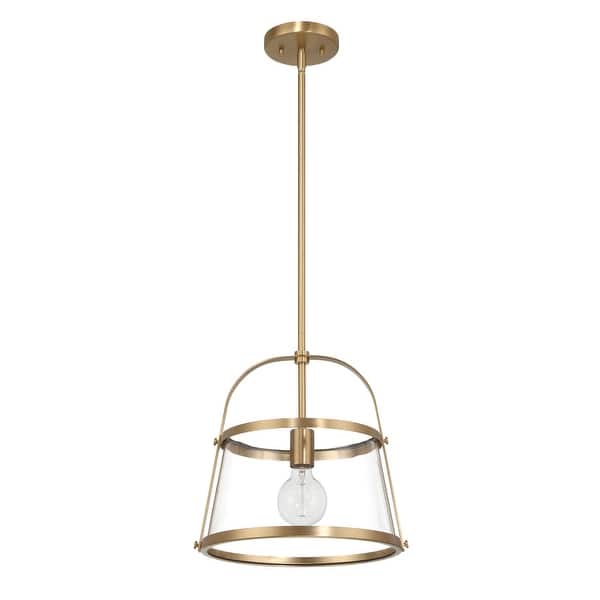 Fallon Metal and Clear Glass Ceiling Light - 13.1"L x 13.1"W x 13.3"H ...