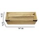 Natural wood small shallow rectangle crate with metal corner design ...