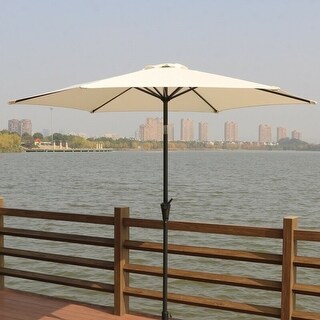 8.8ft Patio Aluminum Market Umbrella with Base Push Button Tilt - Bed ...