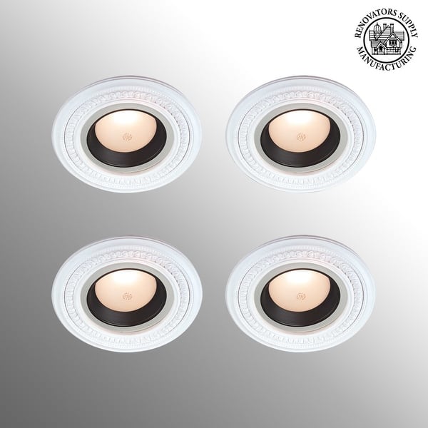 White Ceiling Medallion Urethane Mini Spot Light Ring Trim Foam ...