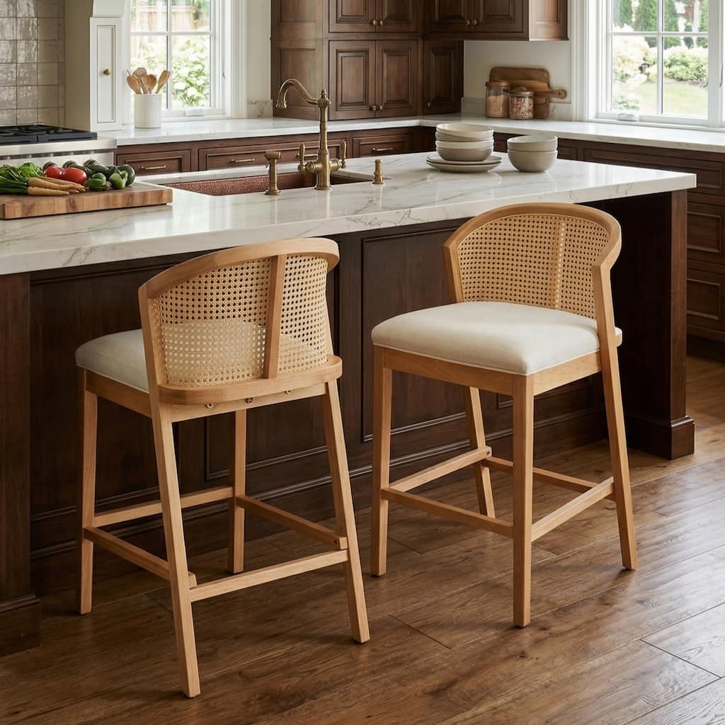 Christopher Knight Home - Calista Modern Wooden Upholstered Counter ...