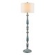 KAWOTI 61.25'' Rustic Distressed Light Blue Floor Lamp with Beige Linen ...
