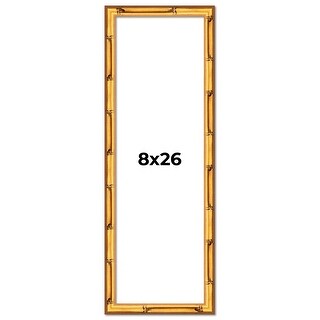 8x26 Frame Gold Bamboo Solid Wood Picture Frame | 1 Inch Moulding - Bed ...