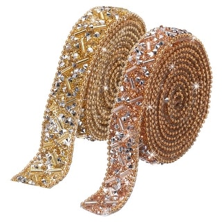 2 Roll 1 Yard 13mm Crystal Rhinestone Diamond Hotfix Ribbon - Bed Bath ...