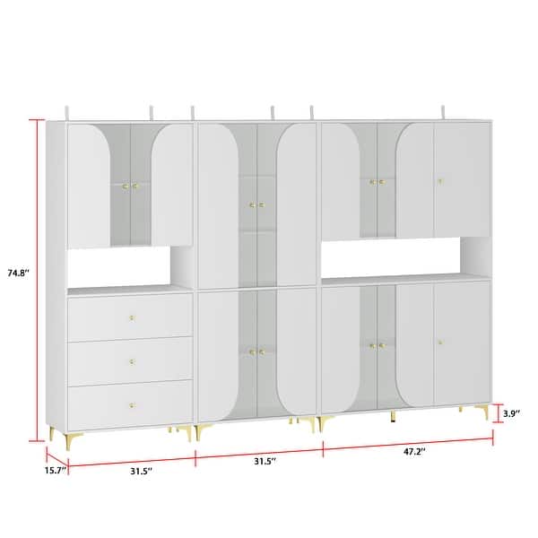 Modular Storage Unit w/Glass Doors Perfect Home Bar Pantry Display ...