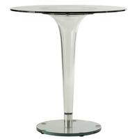 LeisureMod Linden Modern 28-inch Round Glass Accent Dining Table ...