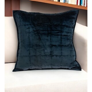 HomeRoots 20" X 7" X 20" Transitional Royal Blue Quilted Pillow Cover ...