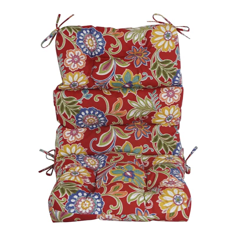 Multi-section Tufted Outdoor Seat/Back Chair Cushion (Multiple Sizes ...