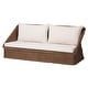 Derris Bohemian Peanut Brown Braided Rattan 3-Piece Living Room Set ...
