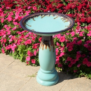 Ceramic Birdbath - Tranquil Blue Oasis - On Sale - Bed Bath & Beyond ...