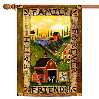 Green and Red Americana Farm Outdoor House Flag 40" x 28" - Bed Bath ...