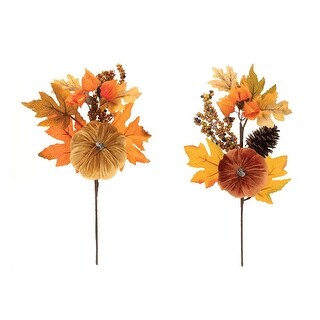 Fall Foliage Pumpkin Pick (Set of 2) - Bed Bath & Beyond - 40829746