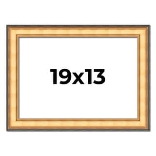 19x13 Frame Gold Plein Aire Solid Wood Picture Frame Width 2 Inches ...