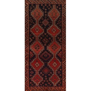 Geometric Lori Persian Vintage Runner Rug Handmade Wool Carpet - 3'8"x ...