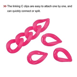 Acrylic Link Rings, 35mm Quick Linking C-Clips Hooks for DIY 48Pcs ...
