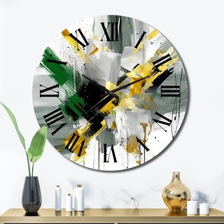 Designart "Yellow and Green Abstracted Perspectives II" Abstract ...