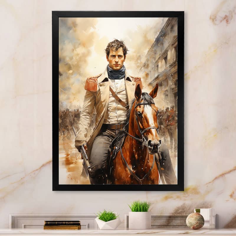Designart "Emperor Napoleon Bonaparte Portrait" Emperor Framed Canvas ...