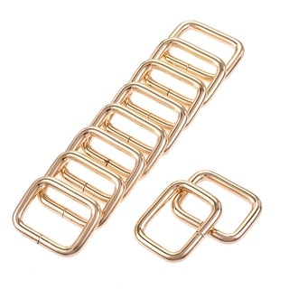 10pcs Metal Rectangle Ring Buckles 26x19mm for Bags Belts DIY - Gold ...