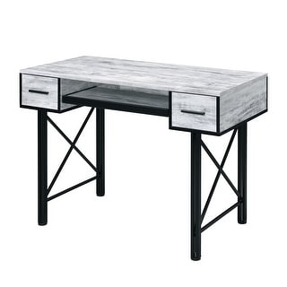 Rectangular Computer Desk with Storage Drawers and Keyboard Tray - Bed ...