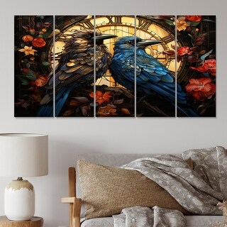 Designart "Crow Celestial Rulers IV" Animals Multipanel Wall Art Living ...
