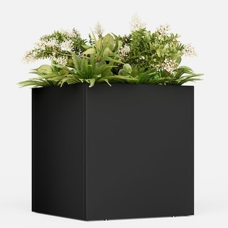 Large Outdoor Planters With Removable Insert Shelf.Square Steel Flower ...