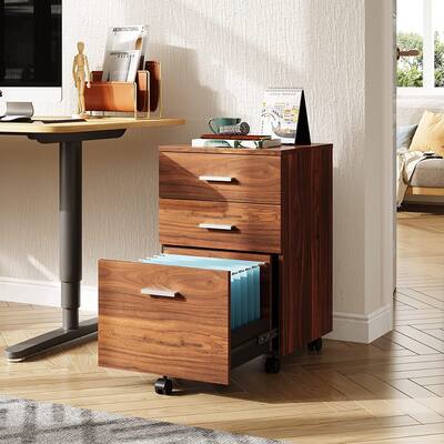 3 Drawer Wood Mobile File Cabinet - Overstock - 35873408