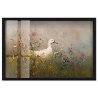 Duck in Wild Bloom Vintage Wall Decor Shadowbox Print by Art Remedy ...
