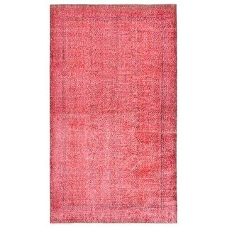 ECARPETGALLERY Hand-knotted Color Transition Dark Red Wool Rug - 3'11 x ...