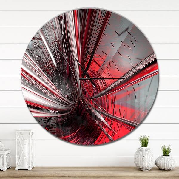 Designart 'Fractal 3D Deep into Middle' Oversized Modern Wall Clock ...