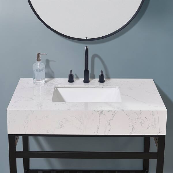 Altair Merano Bathroom Vanity Countertop in Aosta White Apron Finish ...