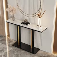 Modern Luxury Marble Console Table Sintered Stone Tables Geometric Line ...