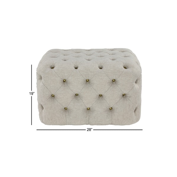 Black Tan or Grey Wood Tufted Fabric Modern Glam Ottoman Bench - Bed ...