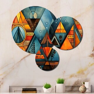 Designart "African Tribal Patterns I" African Metal Wall Art Set - Bed ...
