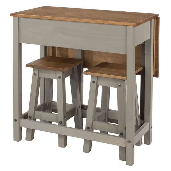Solid Pine Drop Leaf Table 3-piece Dining Set - Bed Bath & Beyond ...
